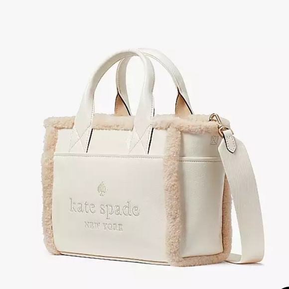 kate spade | Bags | Kate Spade Jett Faux Shearling Small Tote Meringue ...